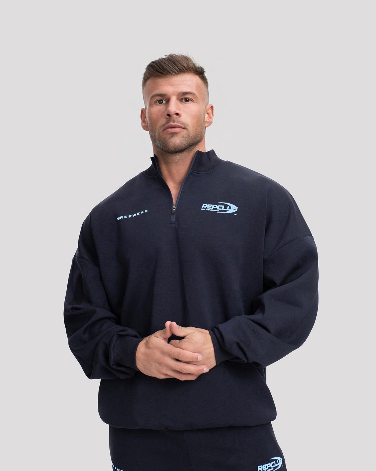 Repwear Fitness RepClub 3/4 Zip Jumper Navy